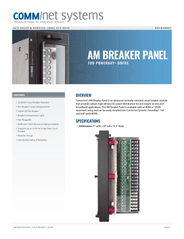 Alpha AM Breaker Panel Datasheet | Manualzz