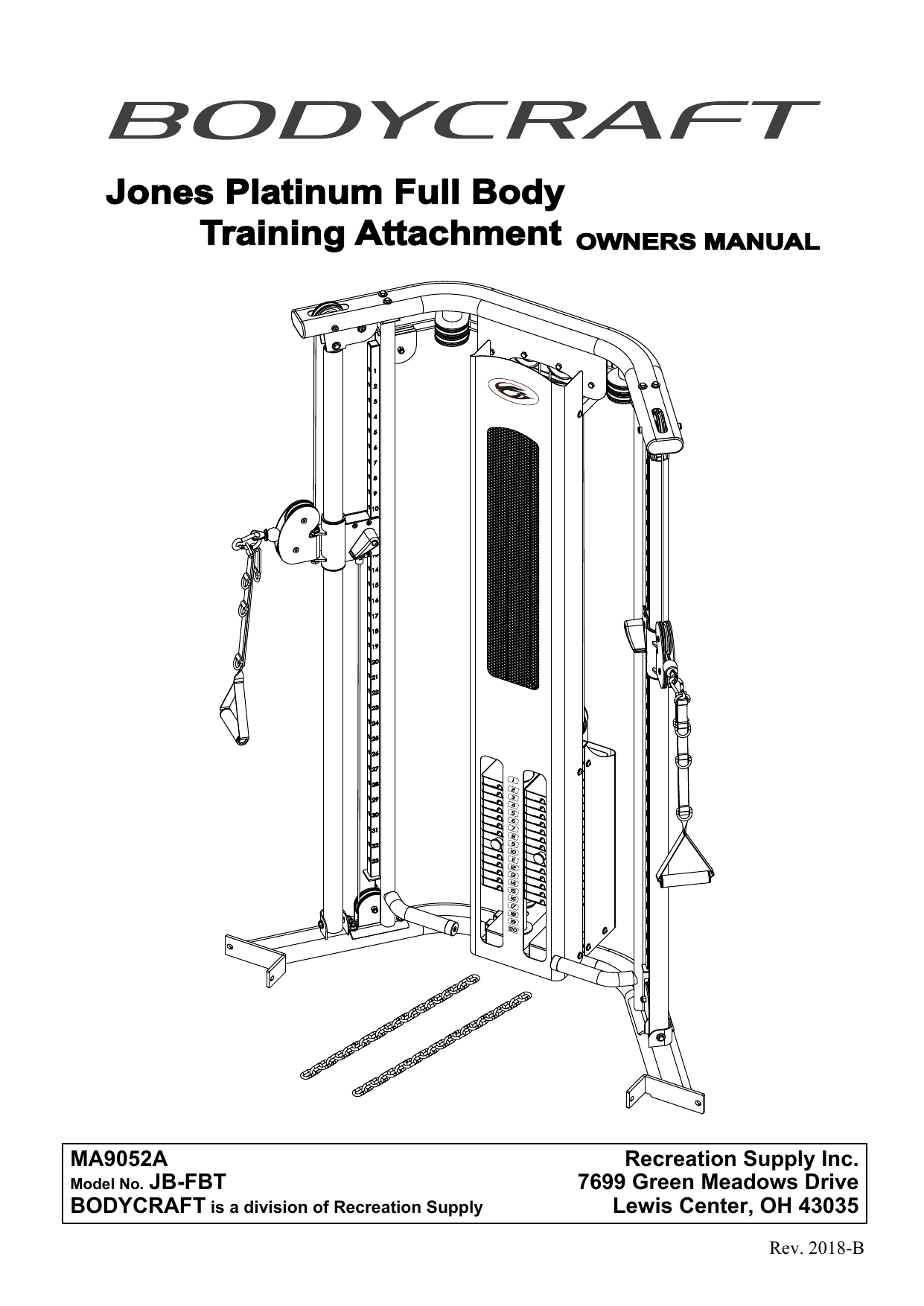 BodyCraft Jones Platinum System Owner's manual | Manualzz