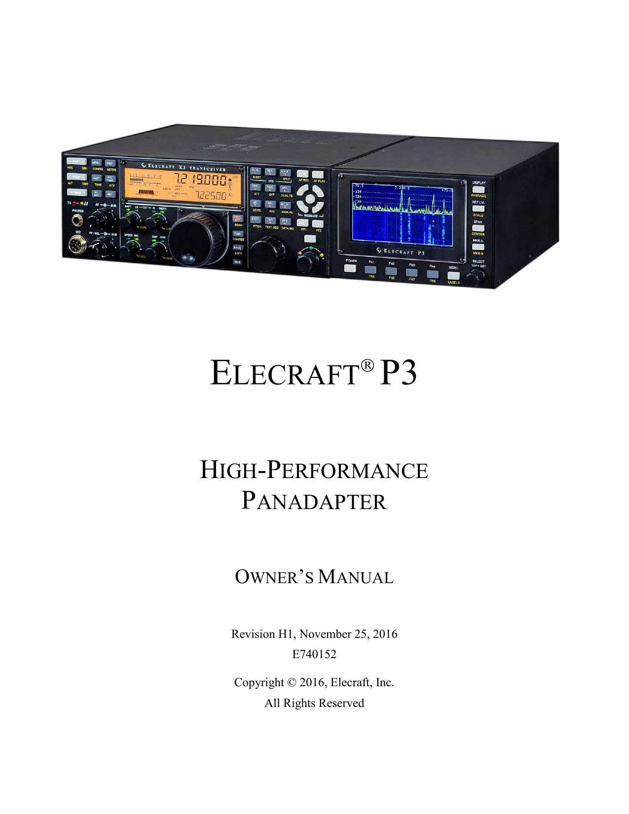 Elecraft P3 Panadapter Owner's Manual | Manualzz