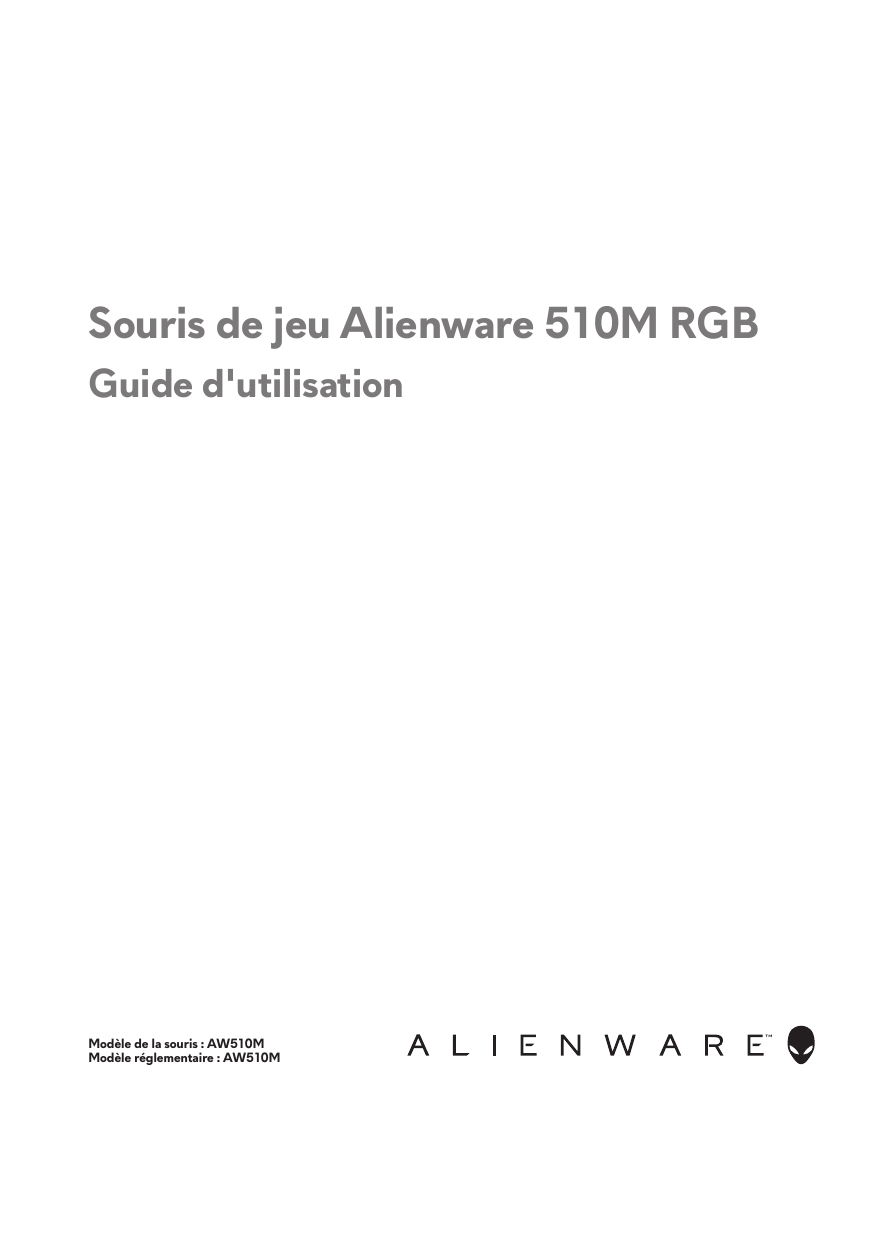 Alienware AW510M RGB Gaming Mouse Mode d'emploi | Manualzz