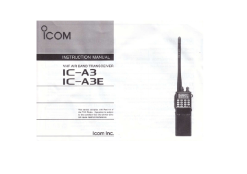 ICOM IC-A3 Owner Manual | Manualzz