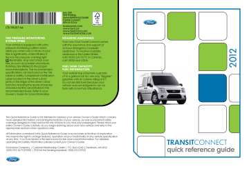 Ford 2012 Transit Connect Quick Reference Guide | Manualzz