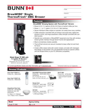 Bunn-O-Matic TF Server General Manual | Manualzz