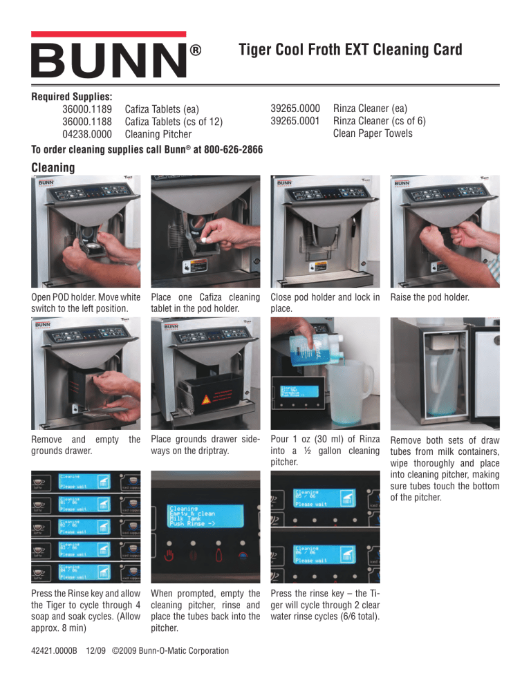 Bunn-O-Matic Tiger XL, EXT Operating instructions | Manualzz