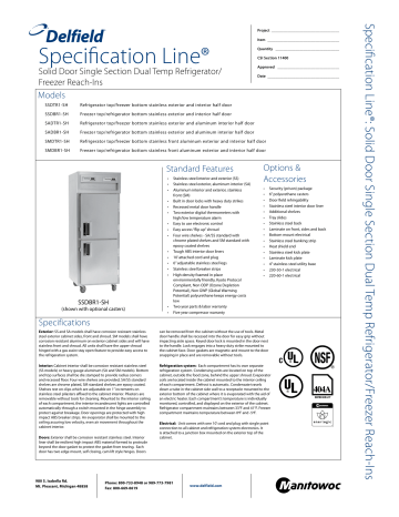 Delfield SSDTR1-SH General Manual | Manualzz