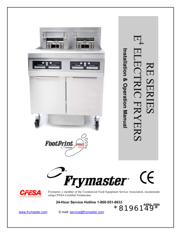 Frymaster FPRE17 Operation Manual | Manualzz