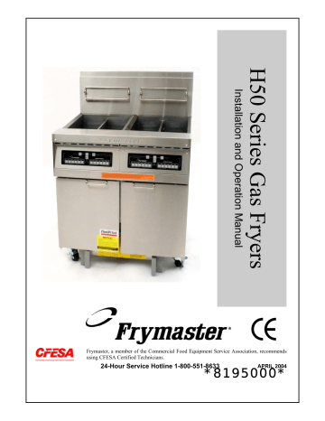 Introduction. Frymaster H50 Series Gas Fryer, H50 | Manualzz