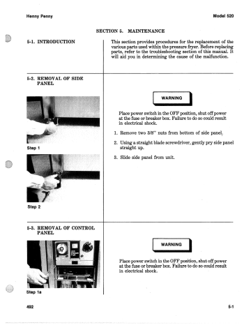 Henny Penny 520 Operation Manual | Manualzz