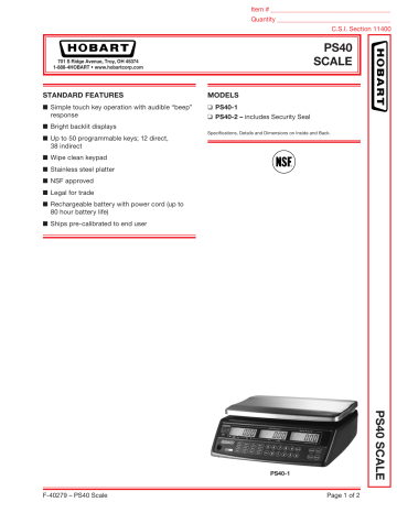 Hobart PS40-1 General Manual | Manualzz