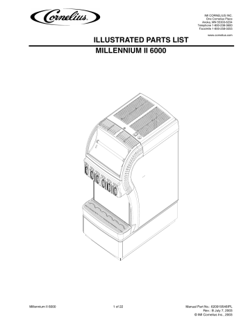 IMI Cornelius, Inc. Millennium II 6000 User manual | Manualzz