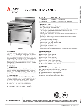 Jade Range JTRH-2FHT-36 General Manual | Manualzz