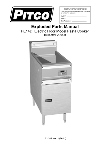 Pitco Frialator PE14D Part Manual | Manualzz