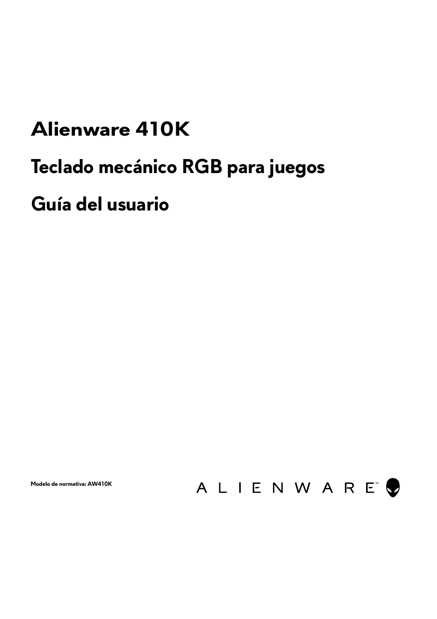 Alienware AW410K RGB Mechanical Gaming Keyboard Guía del usuario | Manualzz