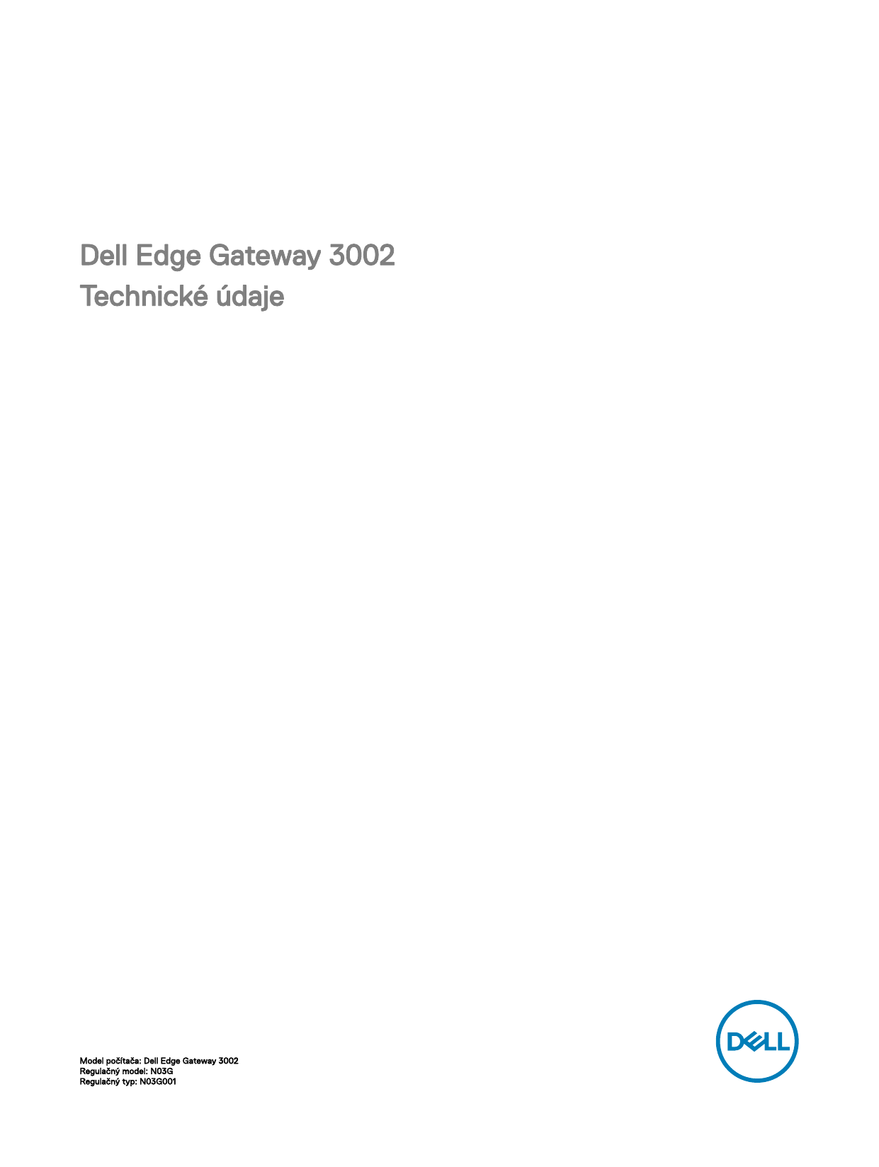 Dell Edge Gateway 3000 Series špecifikácia | Manualzz