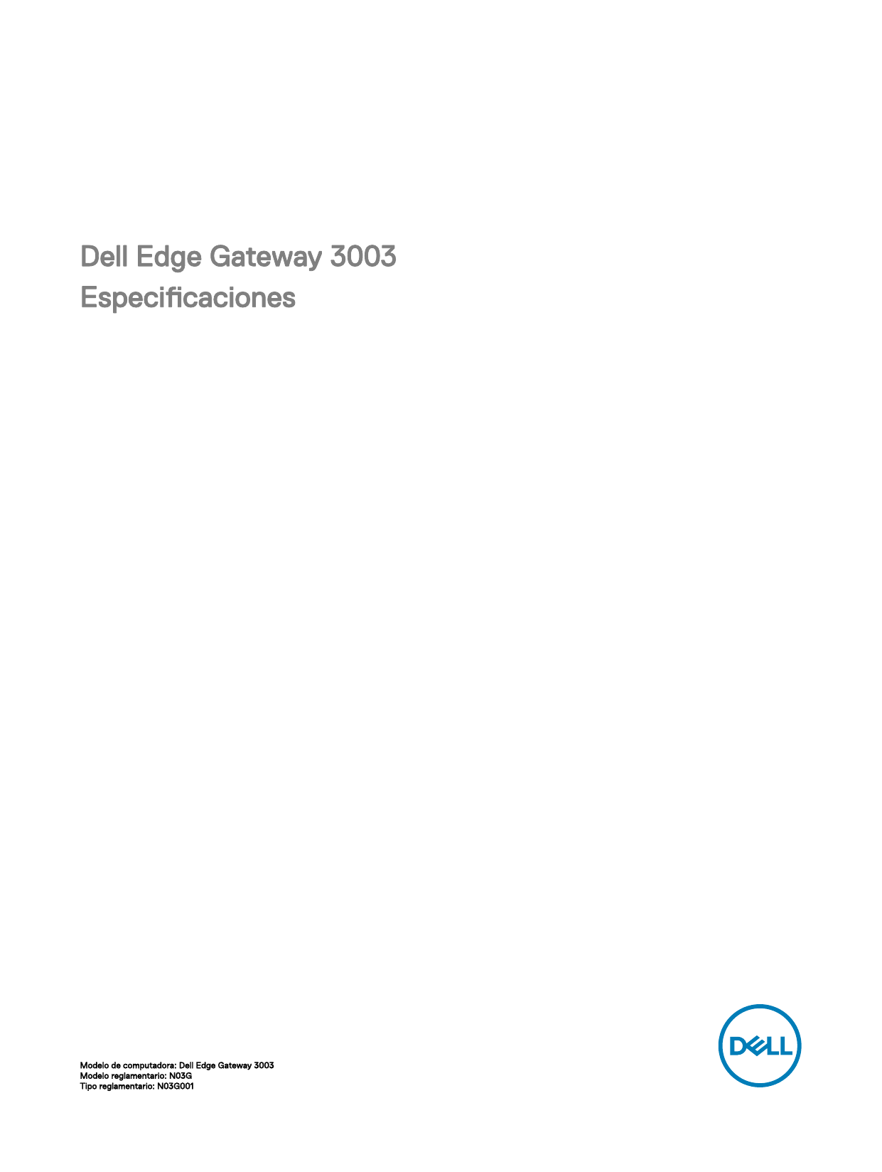 Dell Edge Gateway 3000 Series Especificación | Manualzz