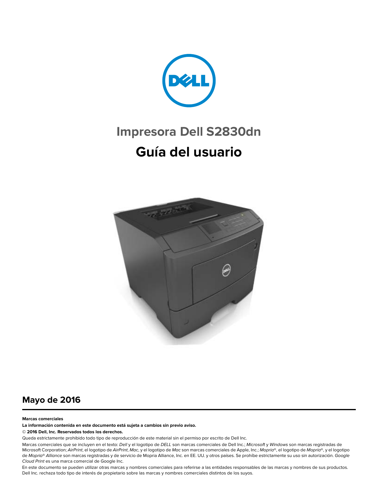 Dell S2830dn Smart Printer printers accessory Guía del usuario | Manualzz