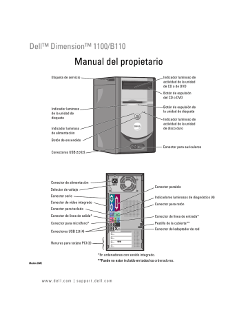 Dell Dimension 1100/B110 desktop El manual del propietario | Manualzz