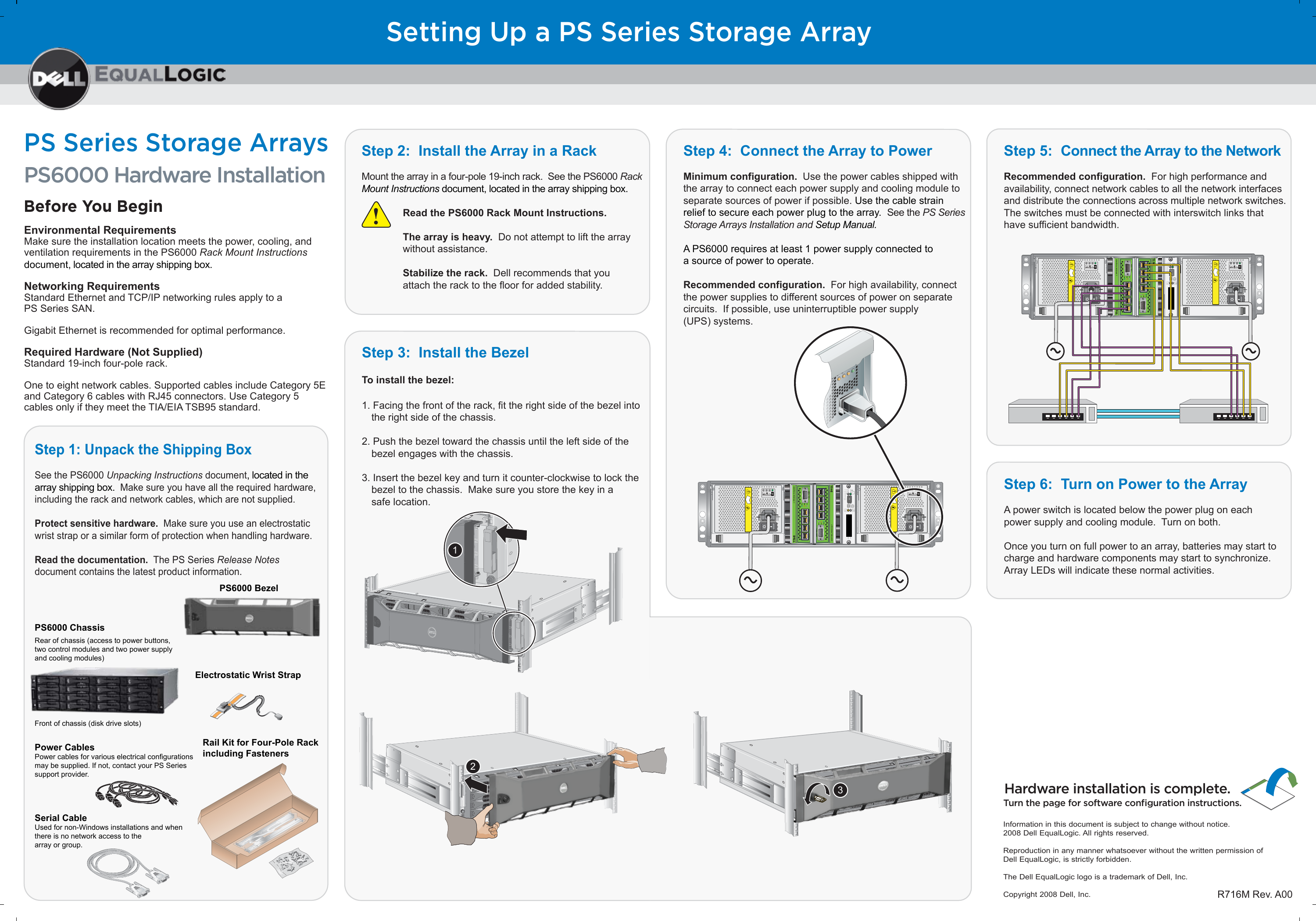 Dell Equallogic PS6000x Quick start guide | Manualzz