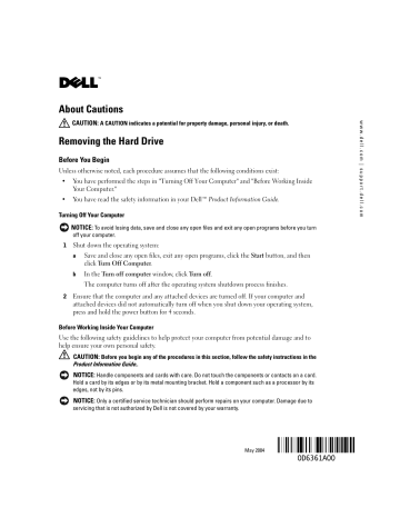 Dell Inspiron 1000 Product information | Manualzz