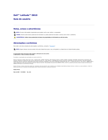 Dell Latitude D810 laptop Guía del usuario | Manualzz