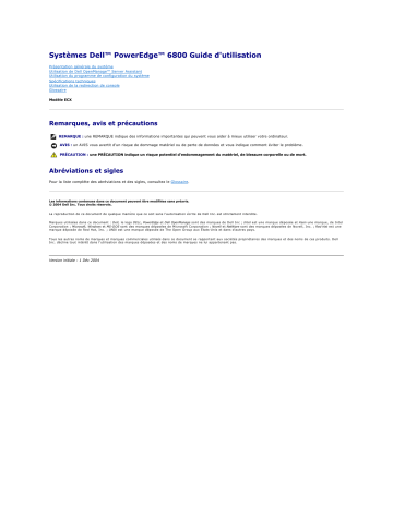 Dell PowerEdge 6800 server Mode d'emploi | Manualzz