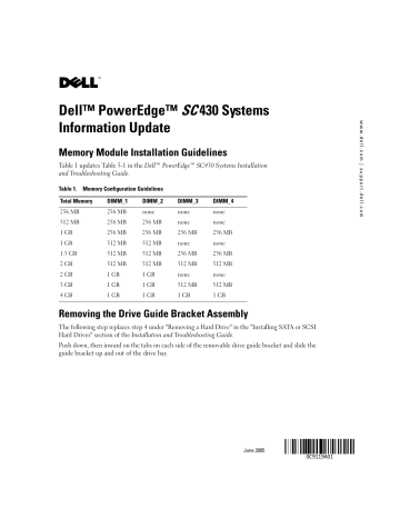 Dell PowerEdge SC 430 server Spezifikation | Manualzz