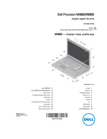 Dell Precision M6800 מדריך להתחלה מהירה | Manualzz