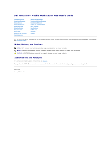 Dell Precision M65 User's Guide | Manualzz