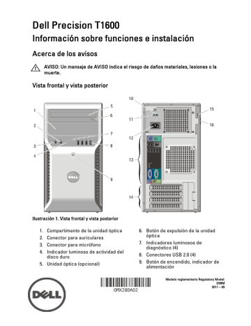 Dell Precision T1600 workstation Guía de inicio rápido | Manualzz