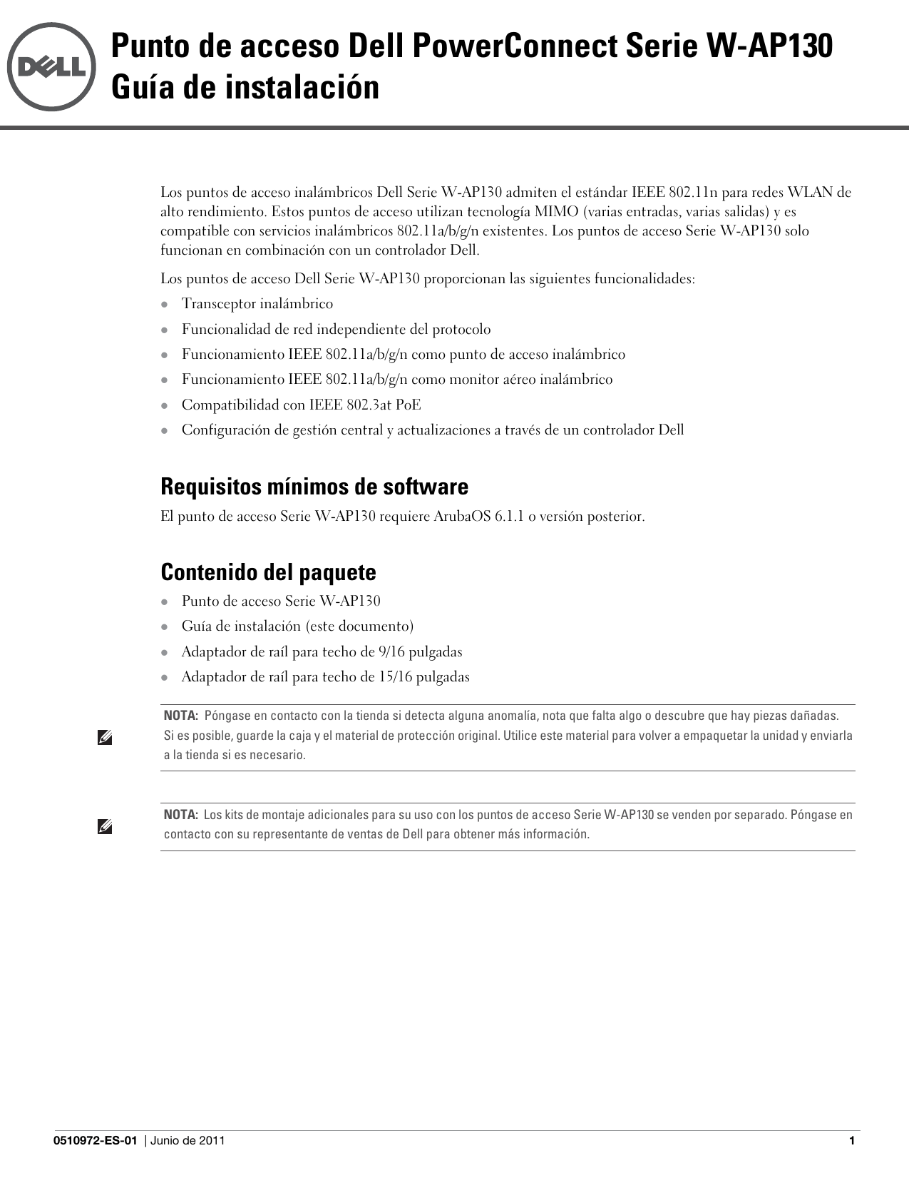 Dell W-AP134/135 Guía de inicio rápido | Manualzz