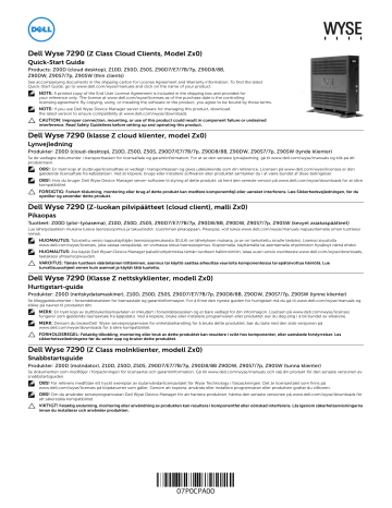 Dell Wyse 7010 Thin Client / Z90D7 Quick Start Guide | Manualzz