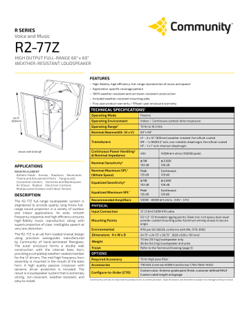 Community R2 Spec Sheet | Manualzz