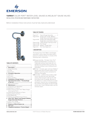 Yarway Color-port® water level gauges & Welbloc® gauge valves Owner's ...