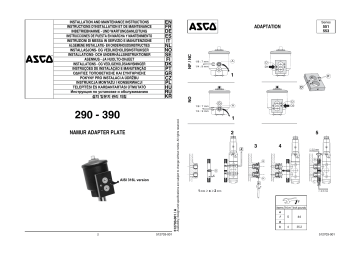 Asco Series 290 390 Namur Adapter Plate Manuel du propriétaire | Manualzz