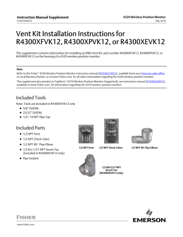 Fisher Vent Kit Installation Instructions | Manualzz