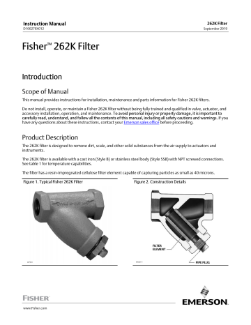 Fisher 262K Filter Instruction manual | Manualzz