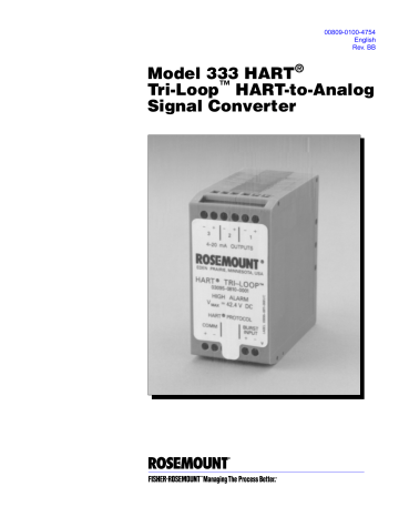 Rosemount 333 HART® Tri-Loop™ Owner's Manual | Manualzz