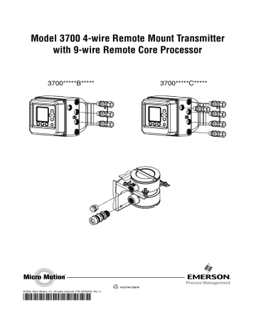 Micro Motion Model 3700 4-wire Remote Mount Transmitter Owner's Manual ...
