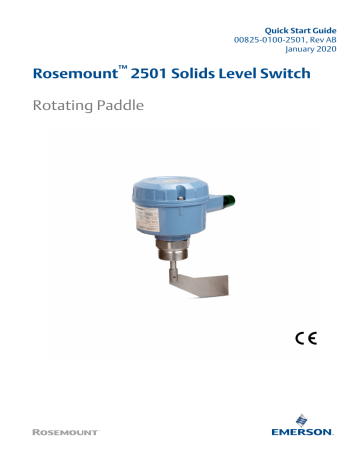 Rosemount 2501 Solids Level Switch Quick Start Guide | Manualzz