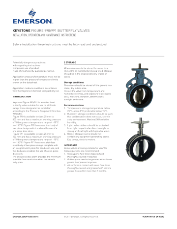 Keystone Figure 990/991 Butterfly valves Owner's Manual | Manualzz