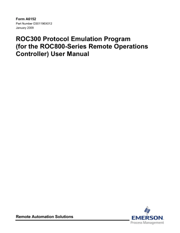 Remote Automation Solutions A6152 ROC300 Protocol Emulation Program ...