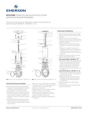 Keystone Knife Gate Valves F952 Dis Manual de usuario | Manualzz
