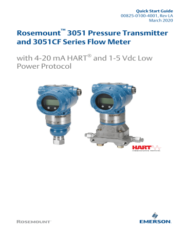 Rosemount 3051 Pressure Transmitter and 3051CF Series Flowmeter Quick ...