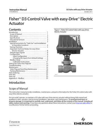 Fisher D3 Control Valve Owner's Manual | Manualzz