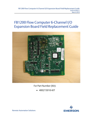 Remote Automation Solutions FB1200 Flow Computer 6-Channel Expansion I ...