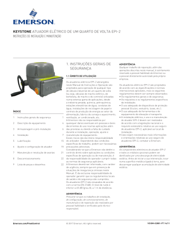 Keystone Electric Actuators model EPI-2 IOM Manual do proprietário ...