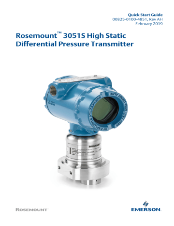Rosemount 3051S High Static Differential Pressure Transmitter Quick ...