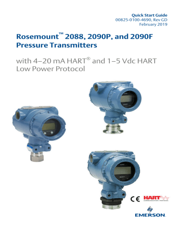 Rosemount 2088, 2090P, and 2090F Pressure Quick Start Guide | Manualzz