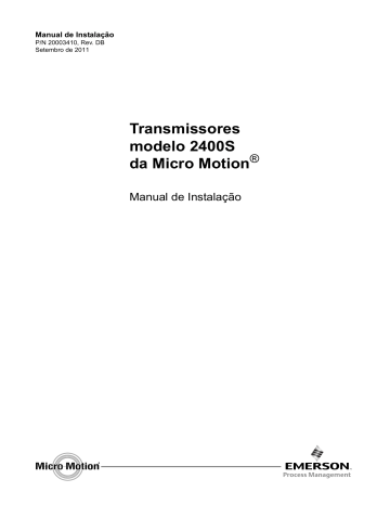 Micro Motion Transmissores modelo 2400S Guia de instalação | Manualzz