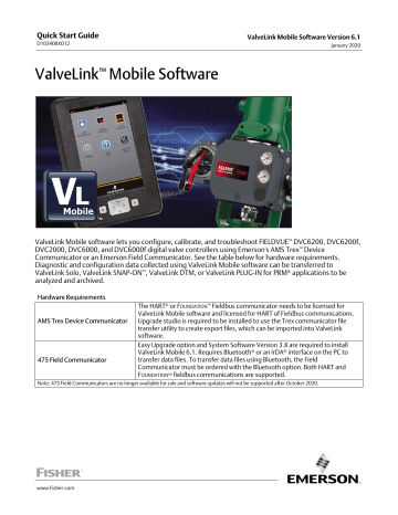 Fisher ValveLink Mobile Quick Start Guide | Manualzz